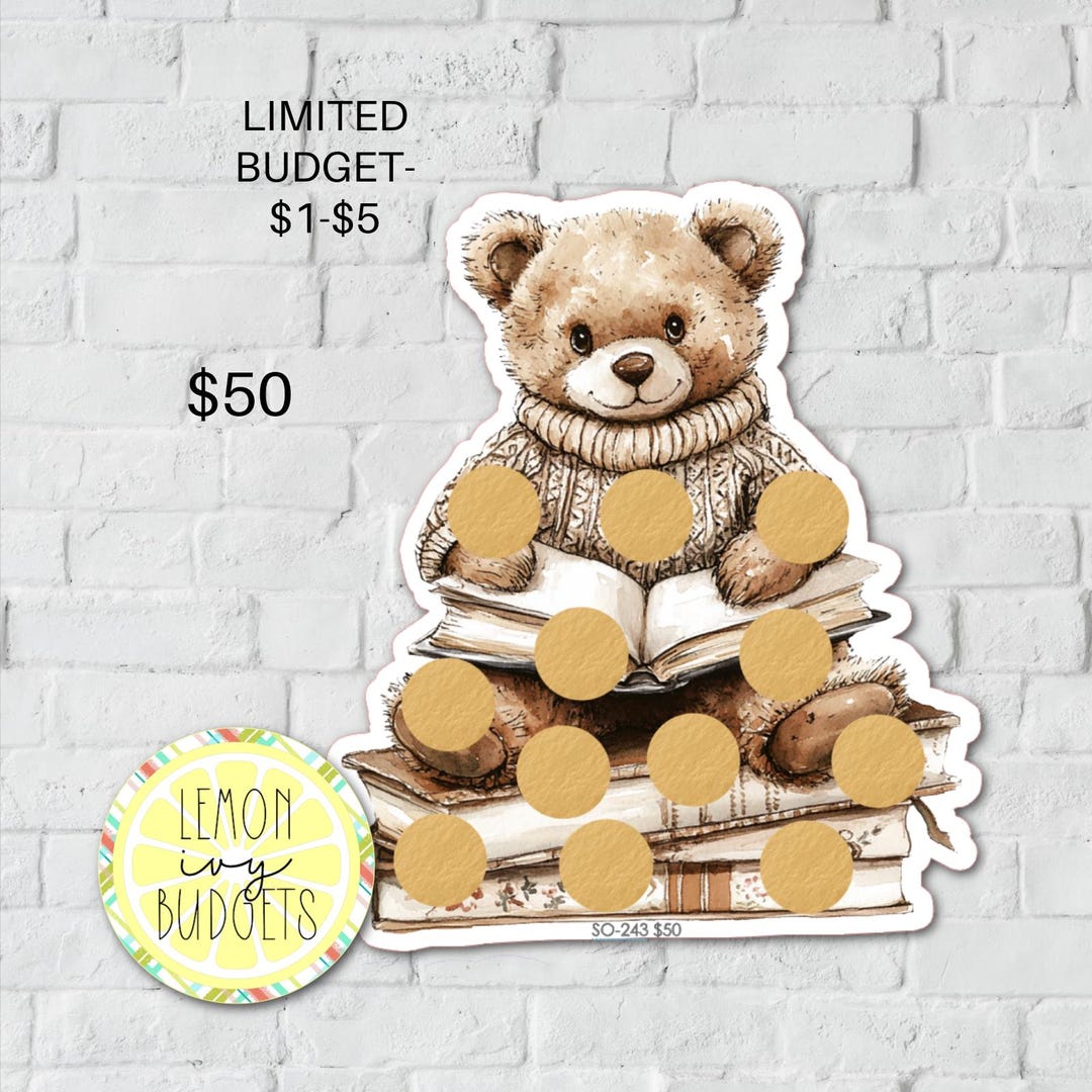Teddy Bear Scratch off Savings Challenge, Limited Budget Savings ...