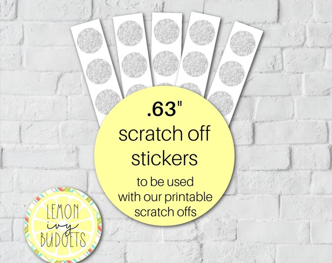 Scratch off Stickers, .63" for Printable Challenges - Etsy