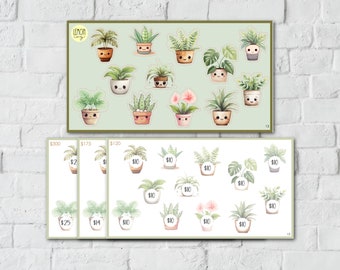 Budget Stickers, Saving Challenge Tracker Stickers, Mini Savings ...