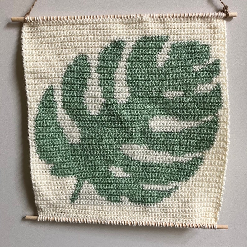 Monstera Leaf Crochet Wall Hanging/tapestry [PDF PATTERN ONLY] - Etsy