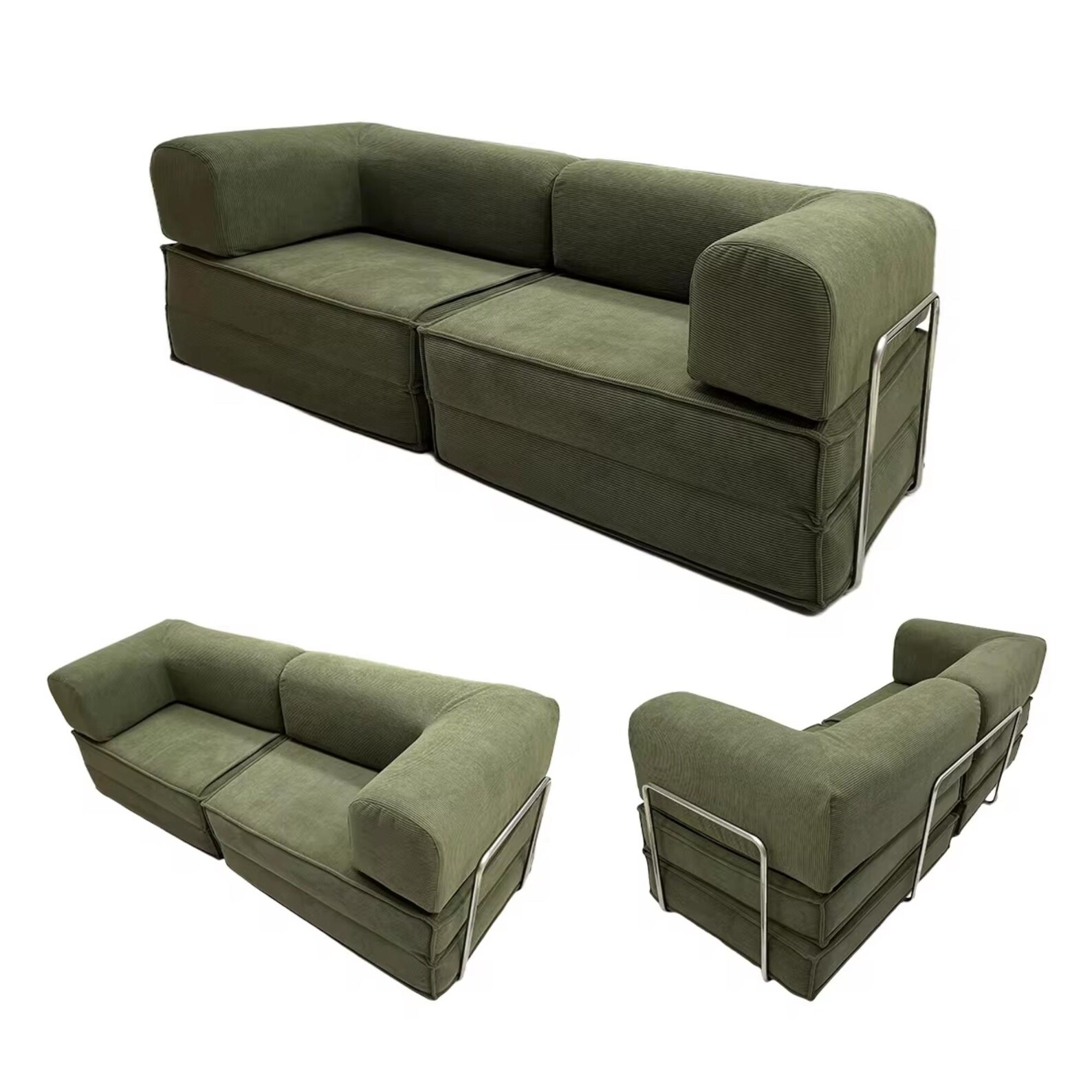 Custom Made-to-order Modular Floor Sofa Set Dual Base With Angled ...