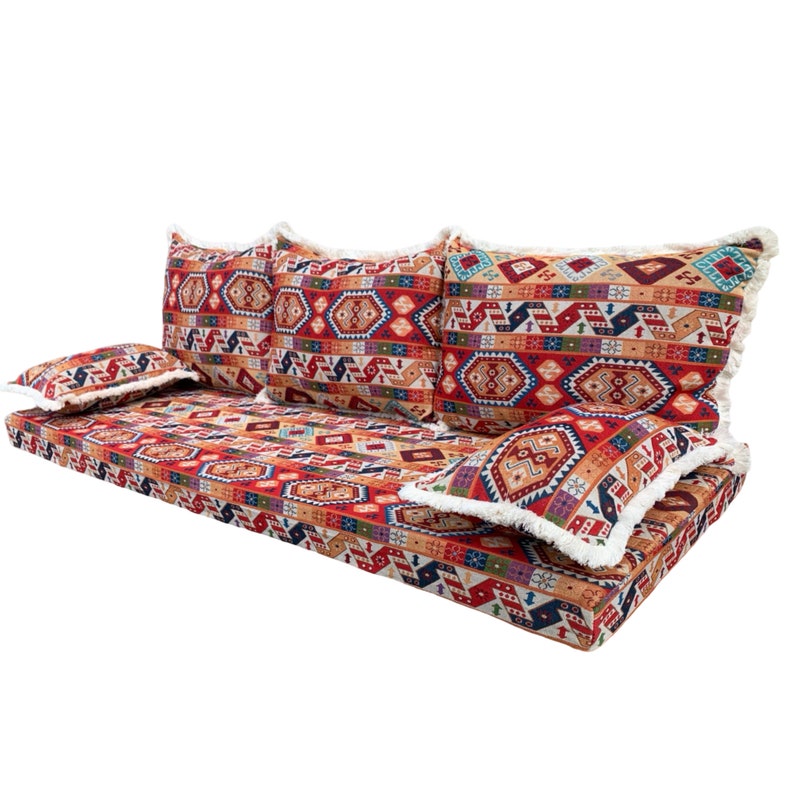 Unstuffed Moroccan Style Floor Cushion Cover Set, Bohemian Floor ...