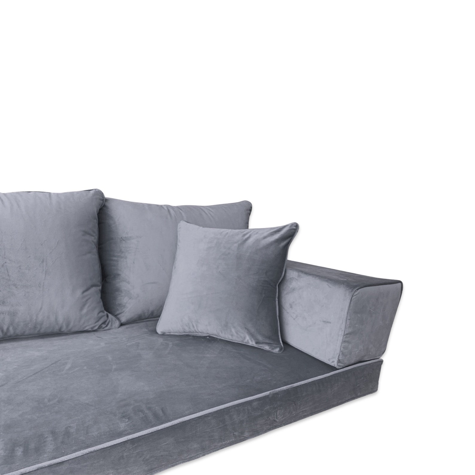 Grey Velvet Floor Sofa Set Bohemian Lounge Seating Arabic - Etsy
