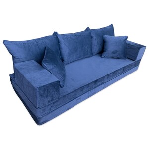Navy Blue Velvet Floor Sofa Set - Inspired by Bohemian and Arabic ...