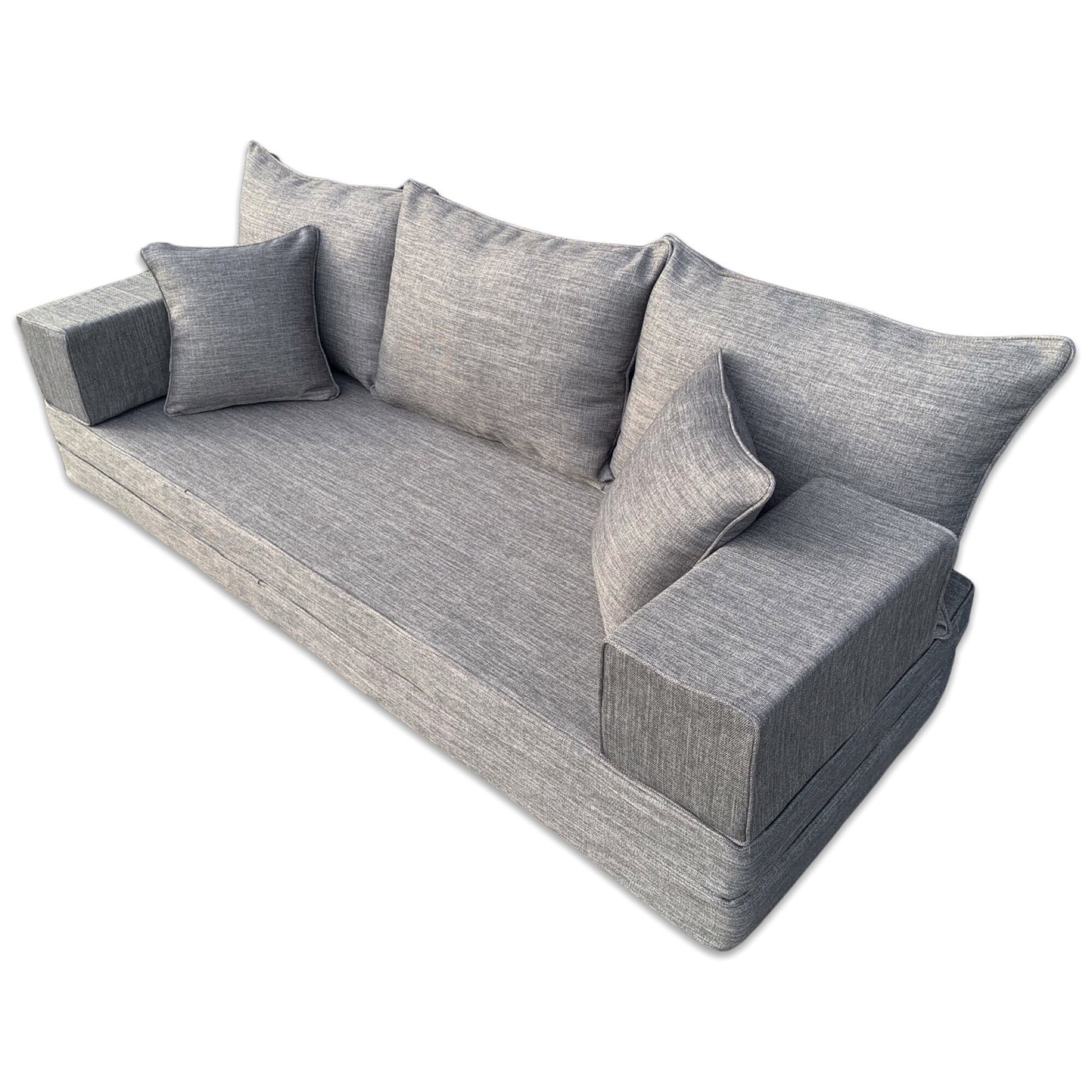 Grey Natural Linen Sofa Set Bohemian Lounge Seating, Arabic Majlis ...