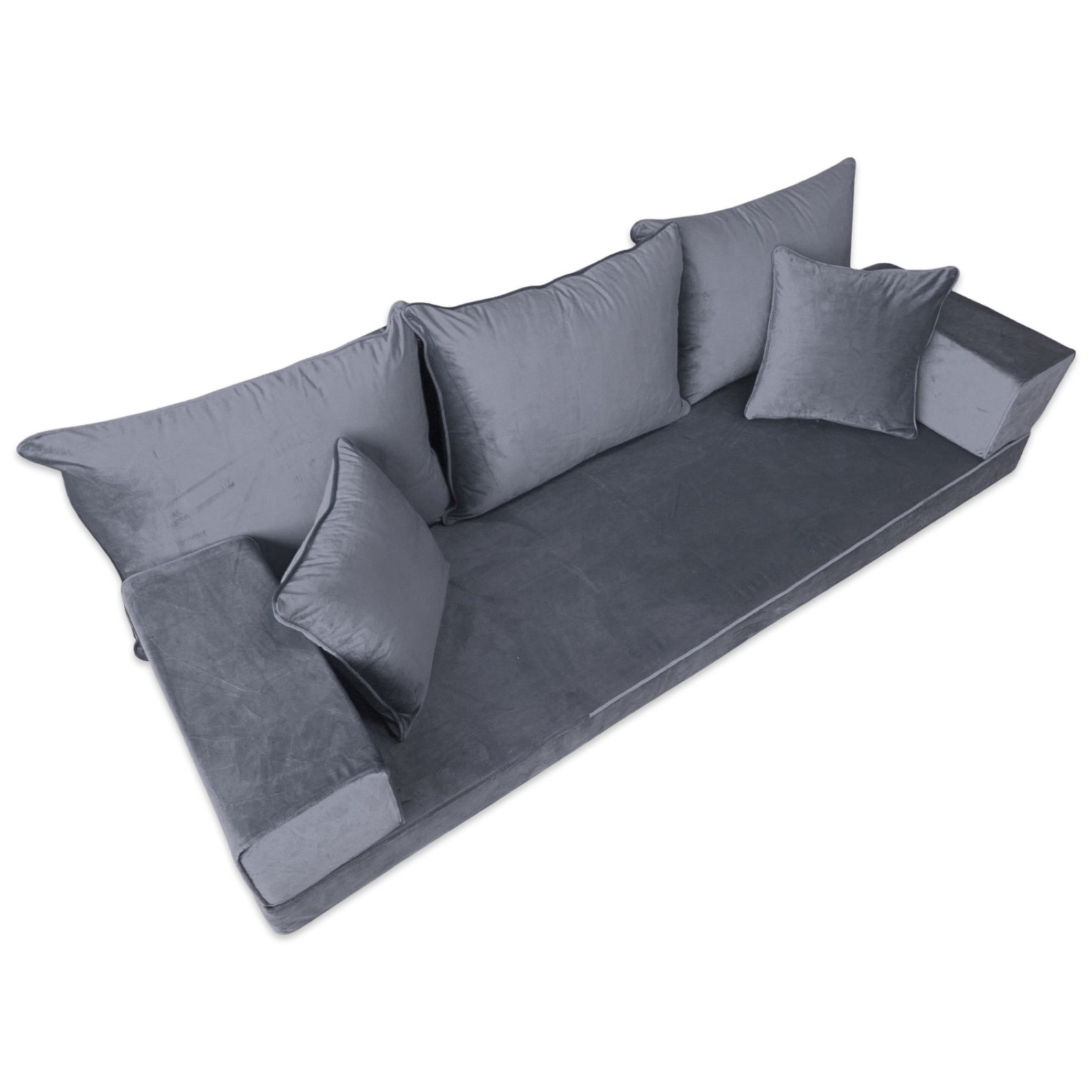 Grey Velvet Floor Sofa Set Bohemian Lounge Seating Arabic - Etsy