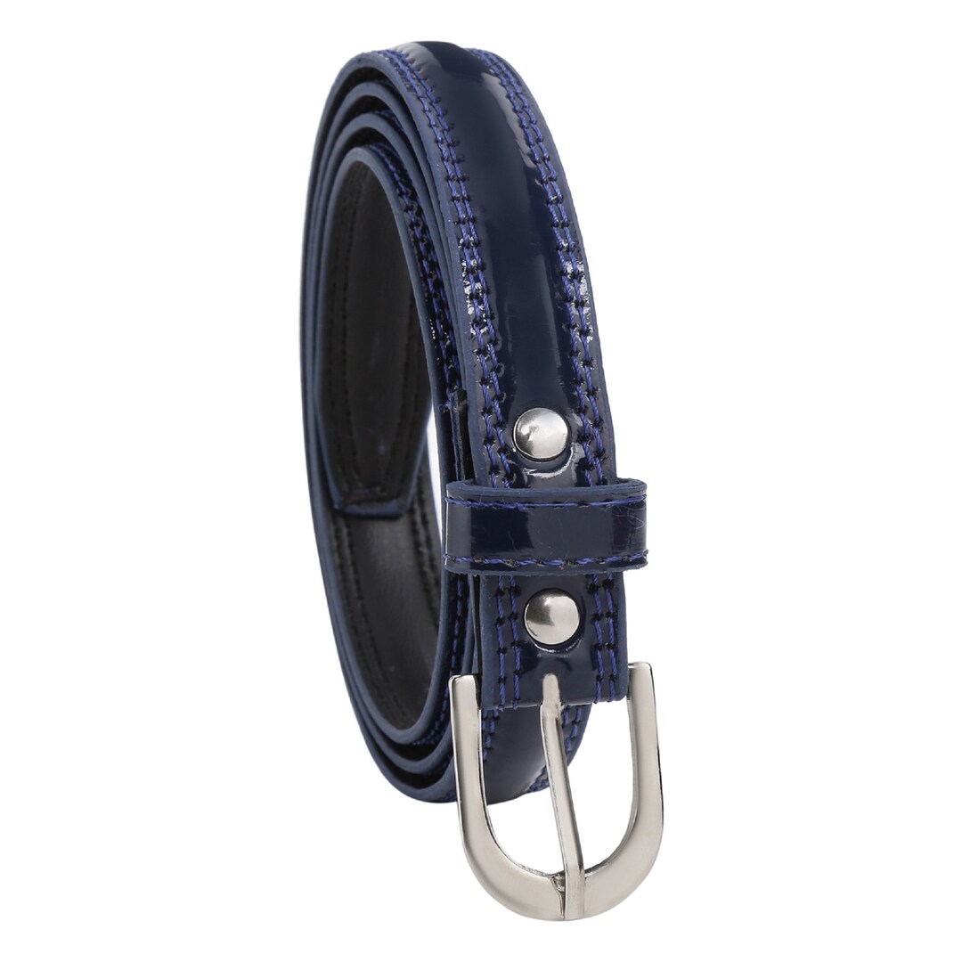 Ladies Designer Belts , Women's Leather Skinny Belt in Blue, Fashion ...