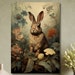 Vintage Cottagecore Enchanting Rabbit Floral Canvas Botanical Gallery ...