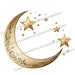 Celestial Clip Art Cosmic Night Sky Graphics Golden Crescent Moon and ...