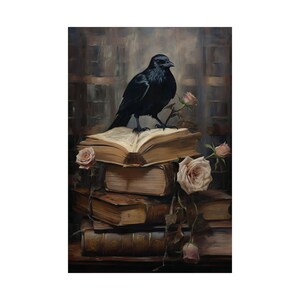 Raven's Literary Retreat - Raven and Roses Artwork - Vintage Victorian ...