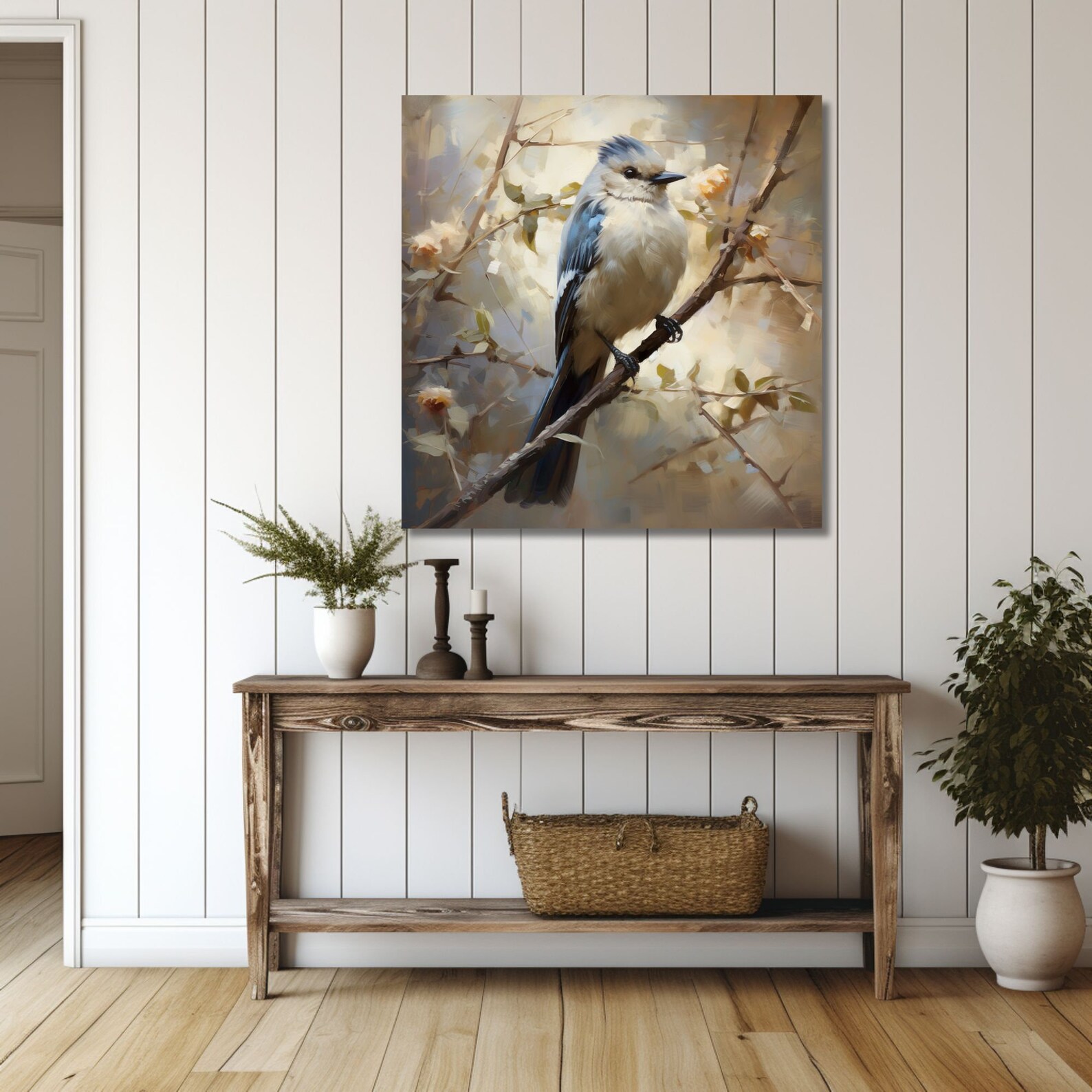 Titmouse Bird Painting - Tufted Titmouse Oil Painting - Bird Art ...