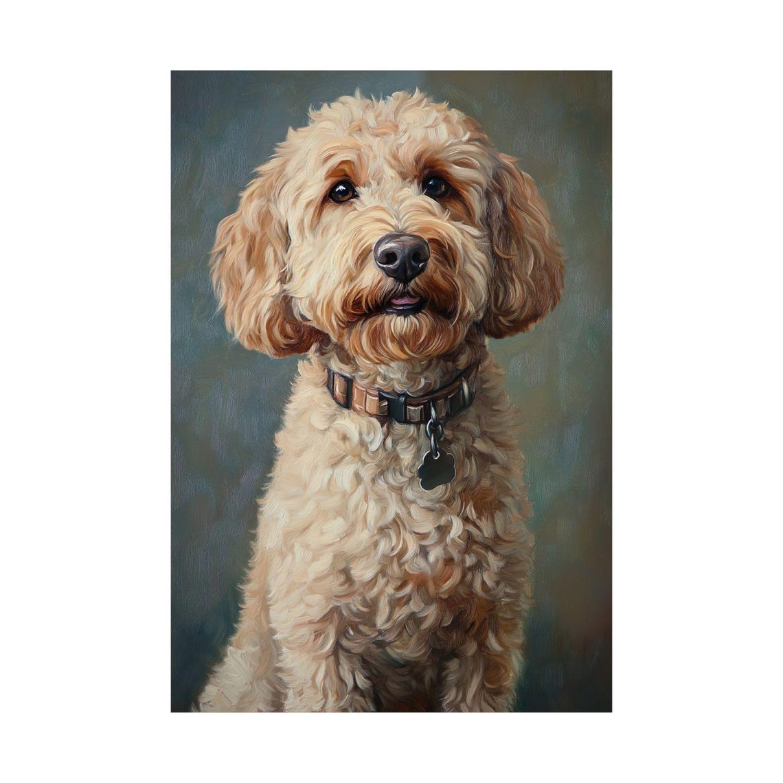 Goldendoodle Portrait Print, Adorable Dog Painting, Unframed Matte ...