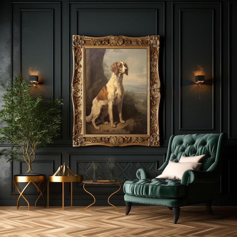 Antique Irish Setter Painting Spaniel Pointer Dog Oil Painting Vintage ...