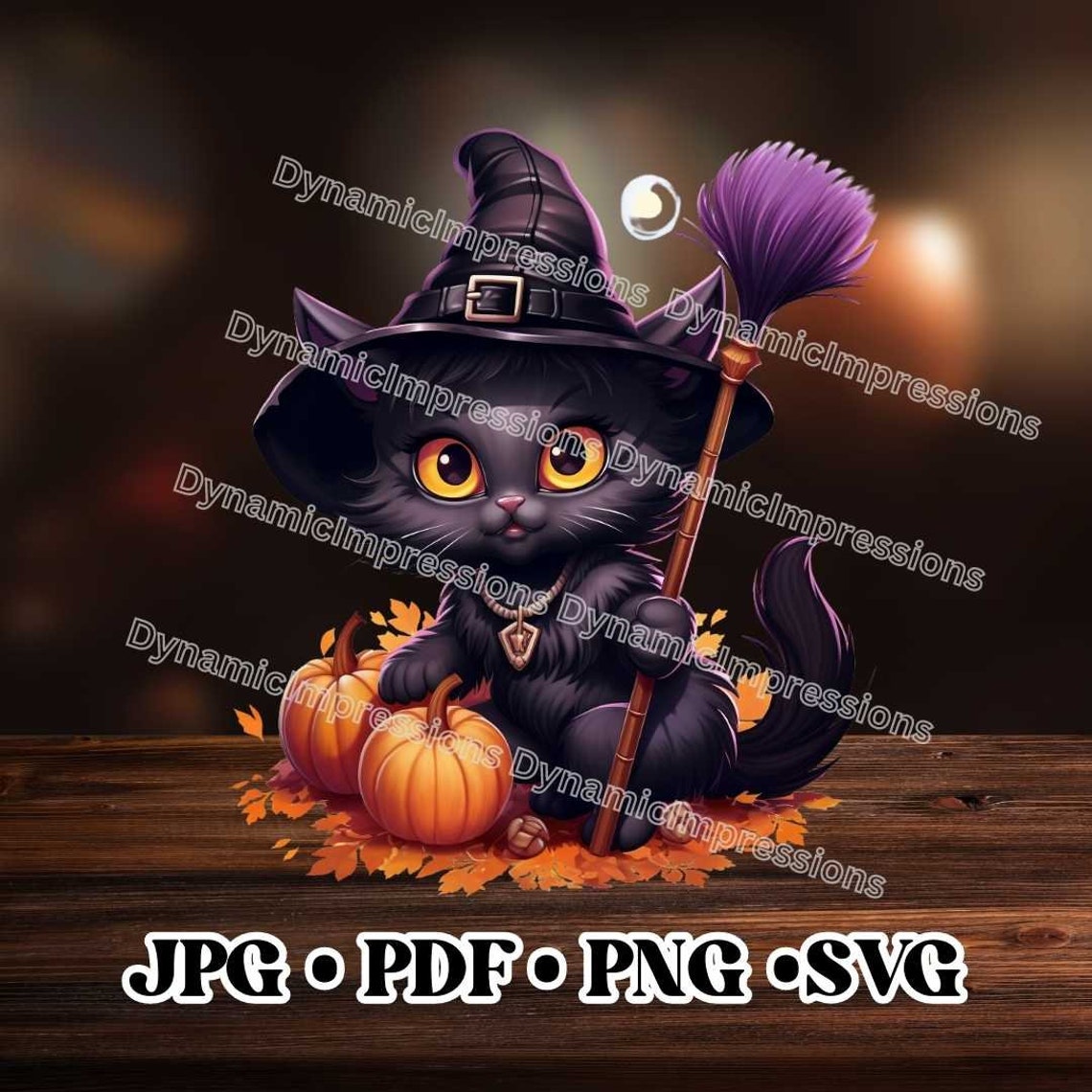 Cute Halloween Clip Art Black Cat Witch Cute Cat Clip Art Halloween ...