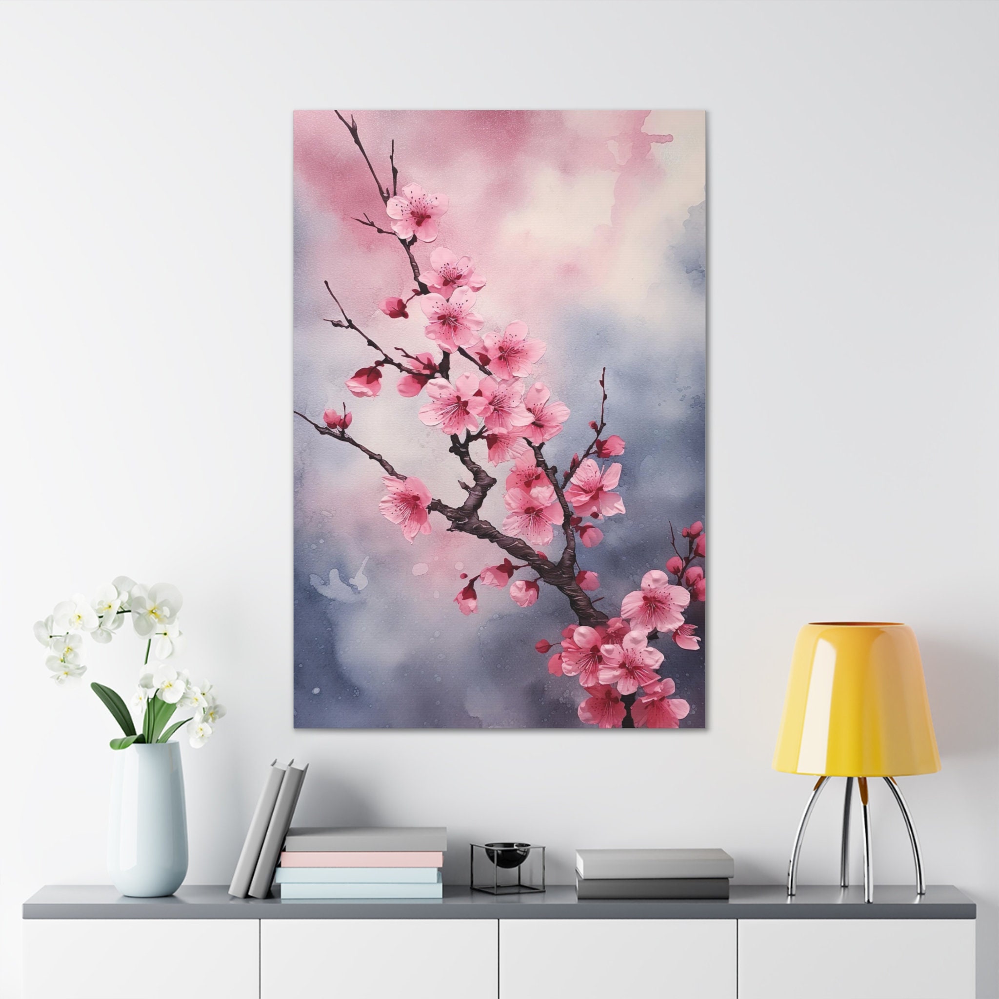Watercolor Painting Sakura Japanese Cherry Blossom, Floral Art, Spring ...
