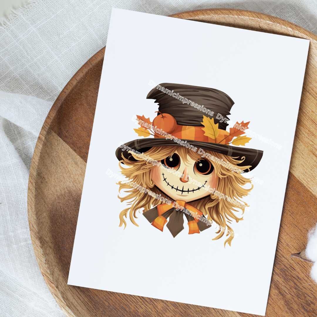Whimsical Fall Scarecrow Face SVG Clipart Autumn Harvest - Etsy