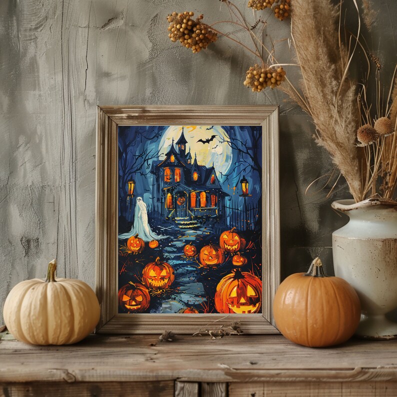 Spooky Retro Halloween Decor - Retro Halloween Ghost - Rustic Halloween ...