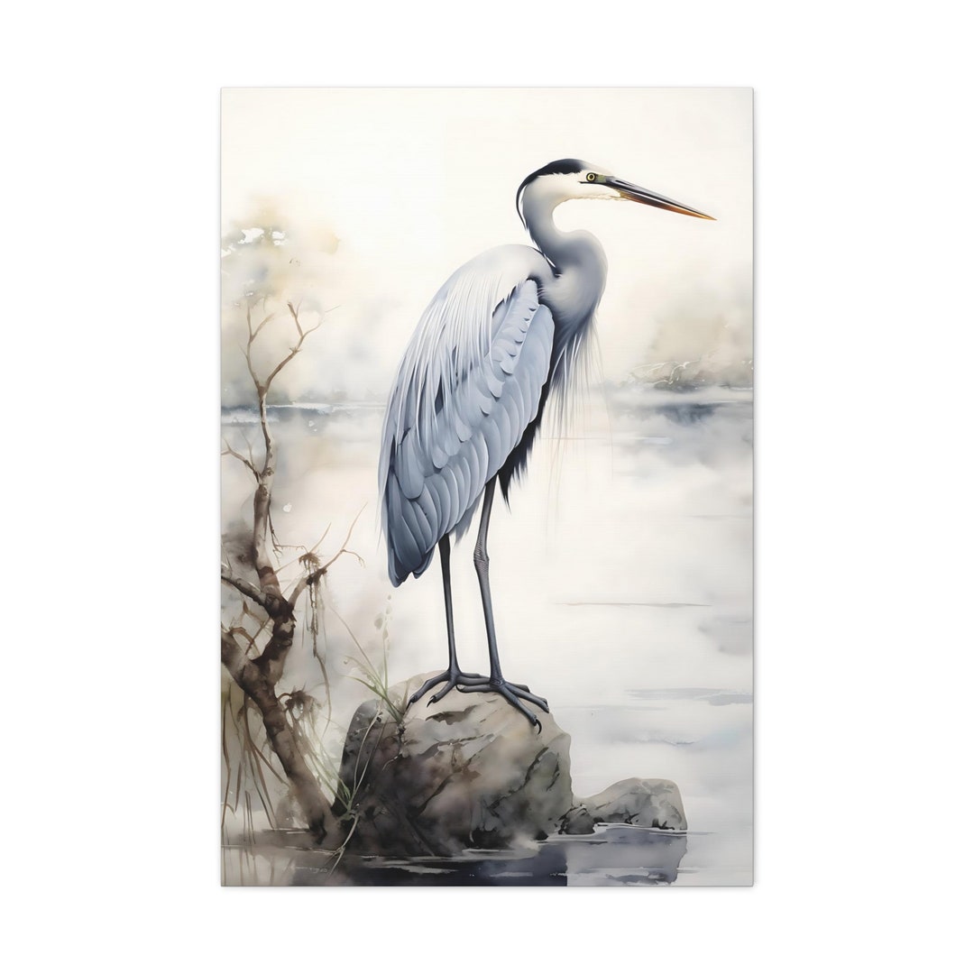 Great Blue Heron Painting - Animal Wall Art - Wildlife Art - Bird Art ...