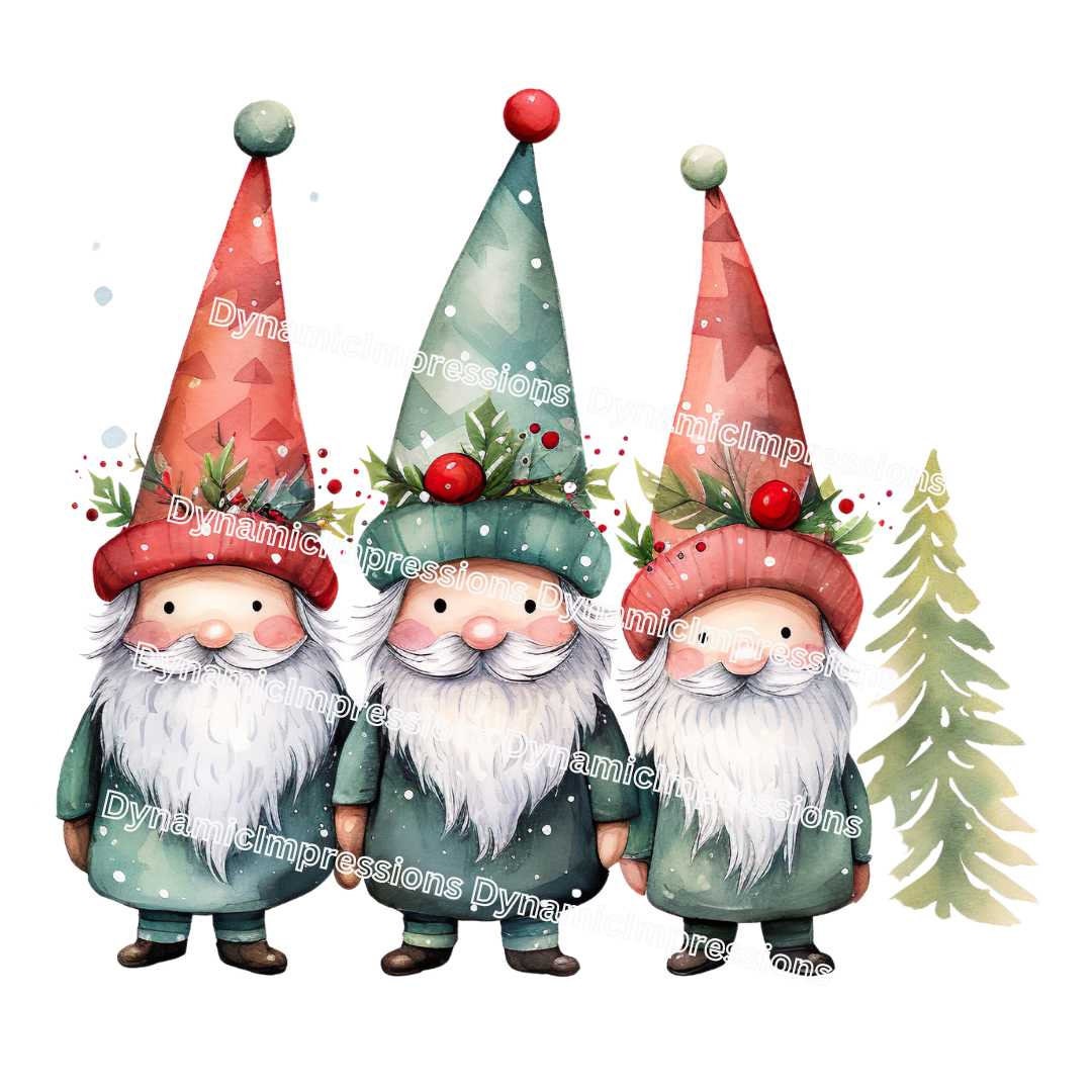 Whimsical Winter Holiday Christmas Gnomes Clip Art | Clothing, Greeting ...