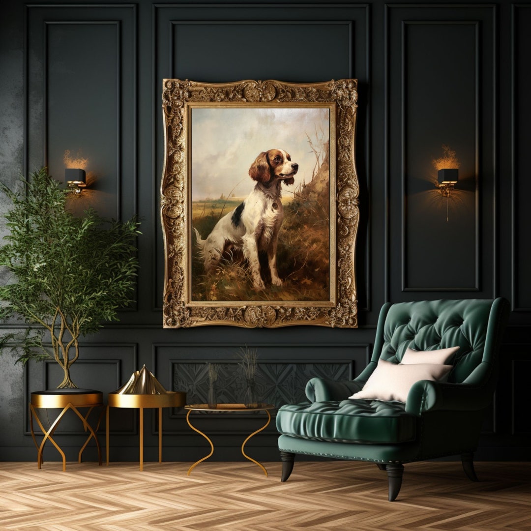 Irish Setter Hunting Dog Oil Painting Print Unframed Antique Canine Art ...