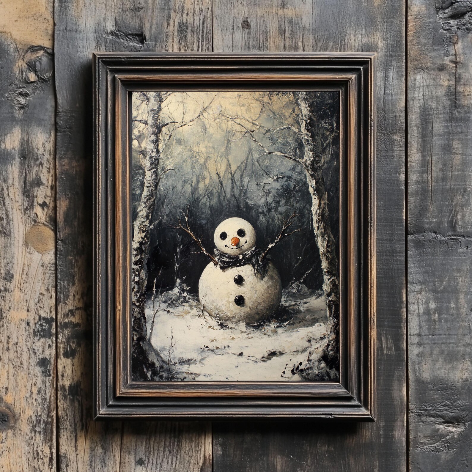 Spooky Snowman - Spooky Christmas Poster - Unique Halloween Art Print ...