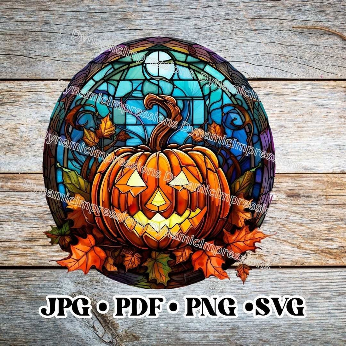 Stained Glass Pumpkin Fall Clip Art Transparent Background - Etsy