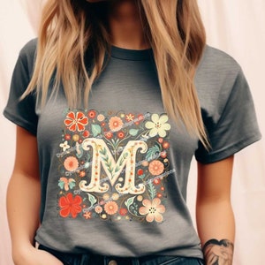 Floral Botanical M Monogram SVG | Elegant Initial M Logo Design ...