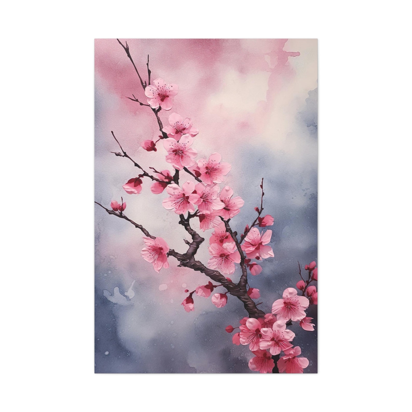 Watercolor Painting Sakura Japanese Cherry Blossom, Floral Art, Spring ...