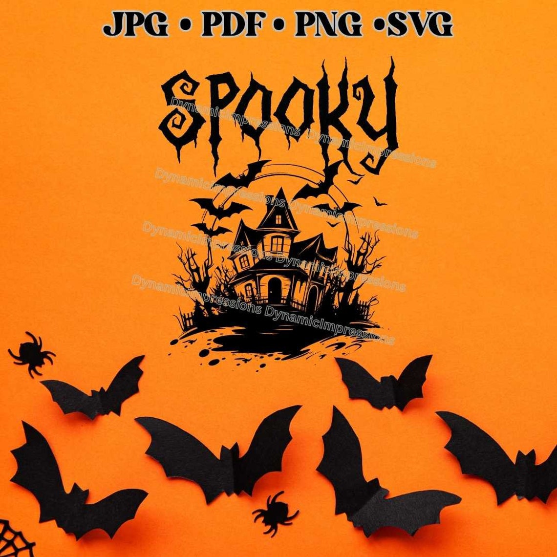 Spooky Halloween Haunted House Graphic | Instant Download Svg, Jpg, Pdf ...