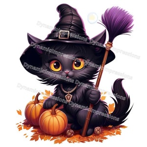 Cute Halloween Clip Art | Black Cat Witch | Cute Cat Clip Art ...