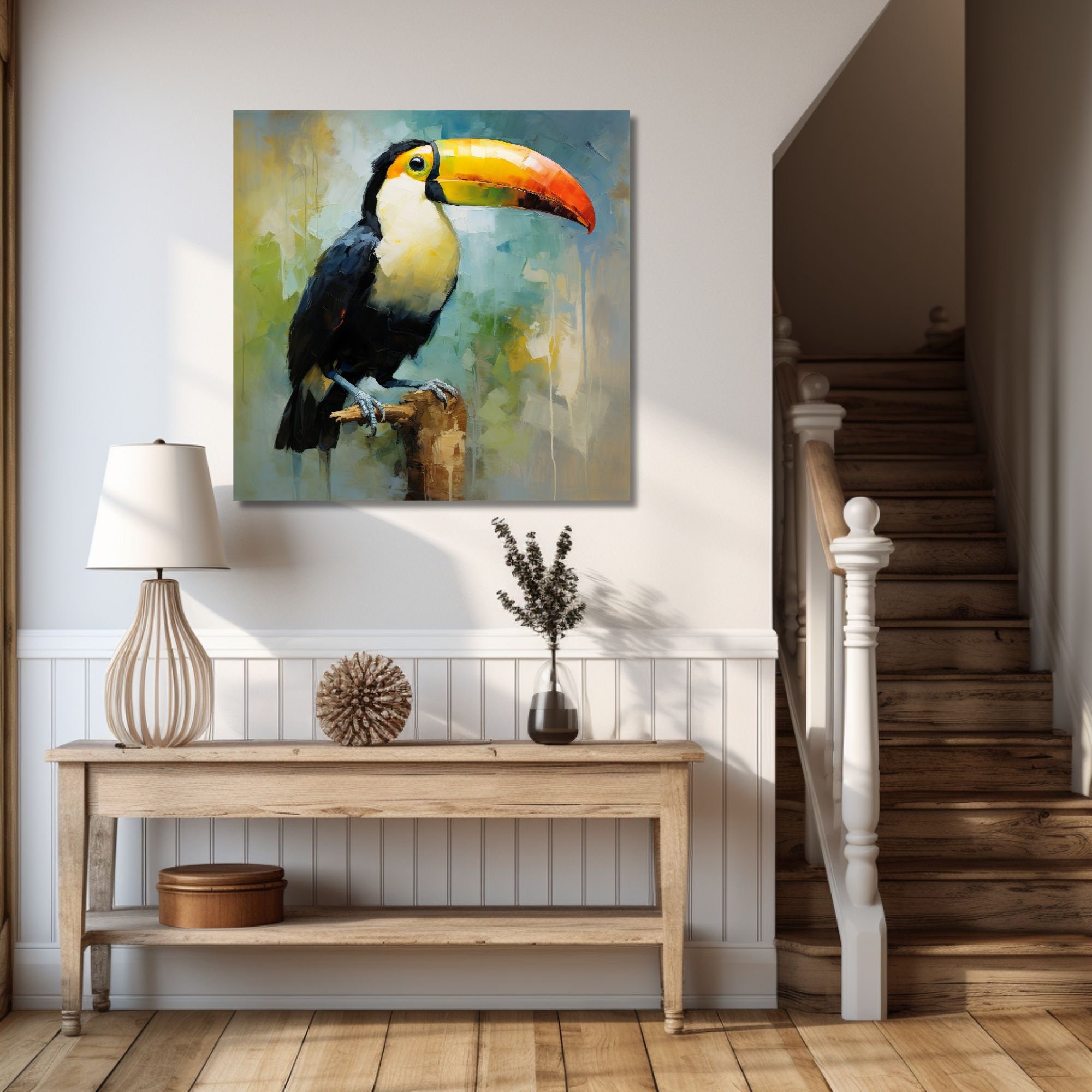 Mystical Toucan Perch - Abstract Bird Art - Avian Artwork - Tropical ...