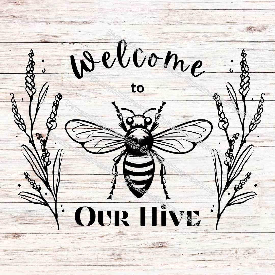 Black Outline Lavender Floral Bumble Bee Clip Art | Welcome to Our Hive ...