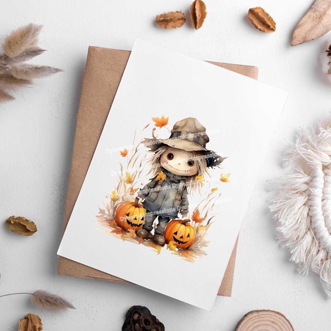 Cute Fall Scarecrow Clipart Pumpkin Autumn Harvest Graphics - Etsy
