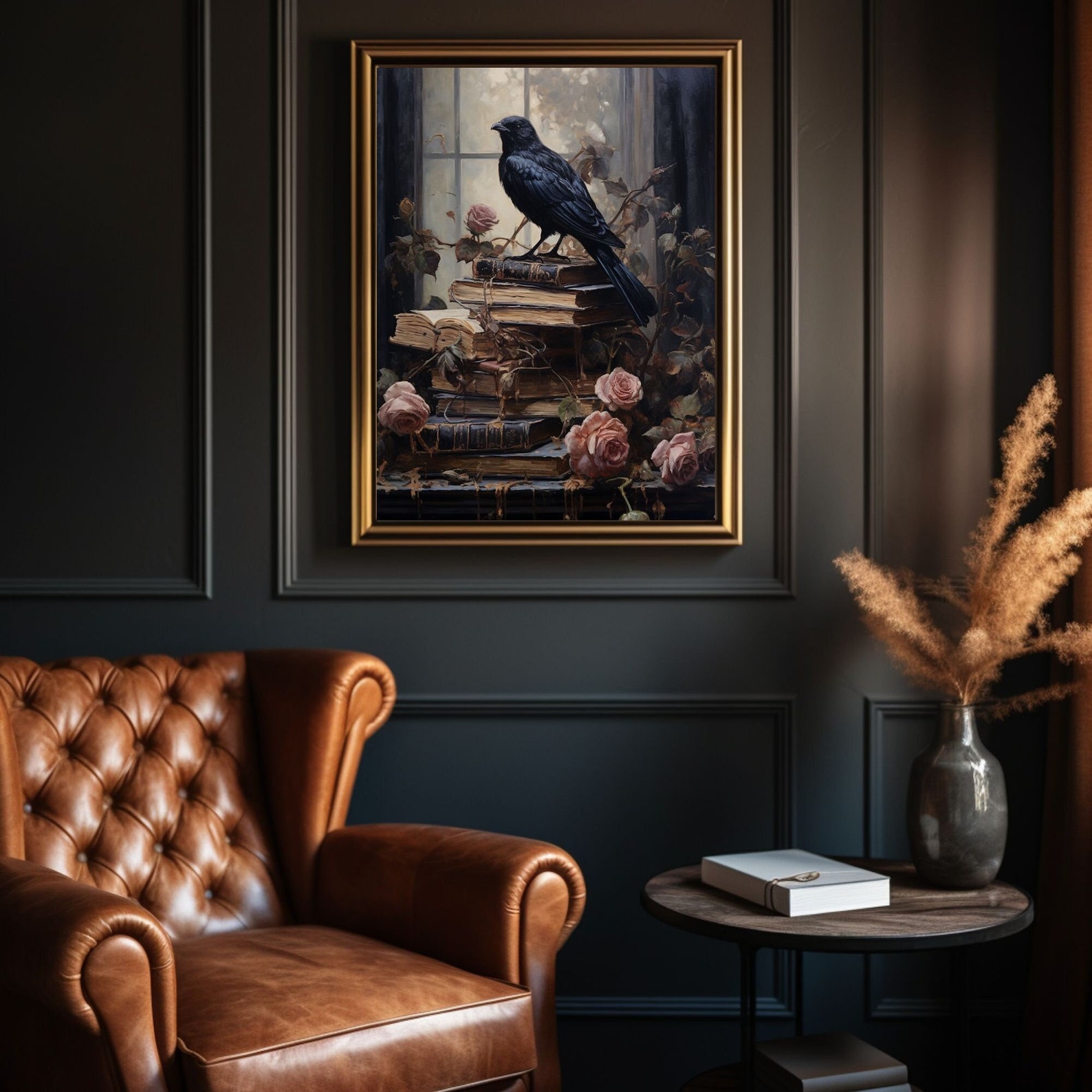 Enchanted Raven and Roses Artwork - Vintage Victorian Style Decor ...