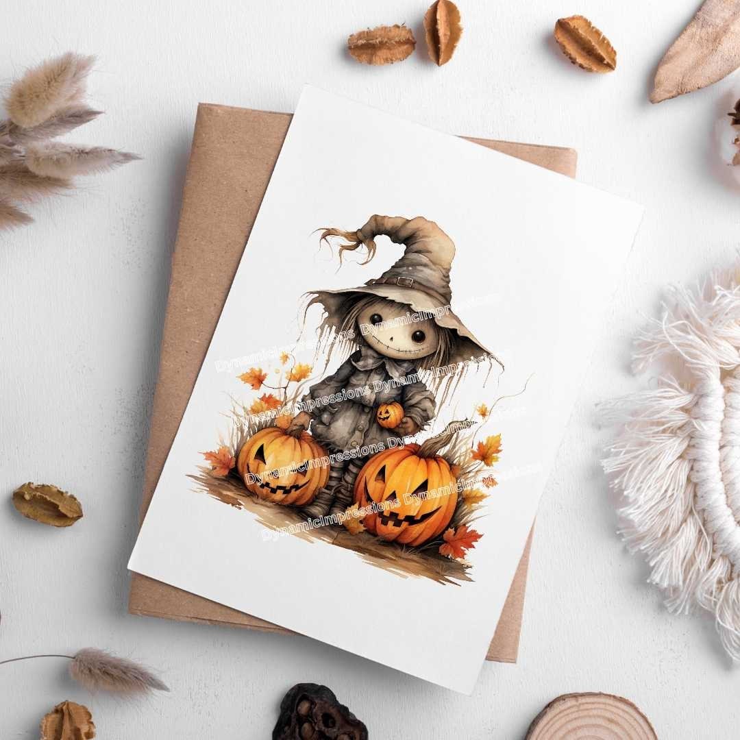 Cute Scarecrow Fall Halloween Clipart Pumpkin Autumn Harvest - Etsy