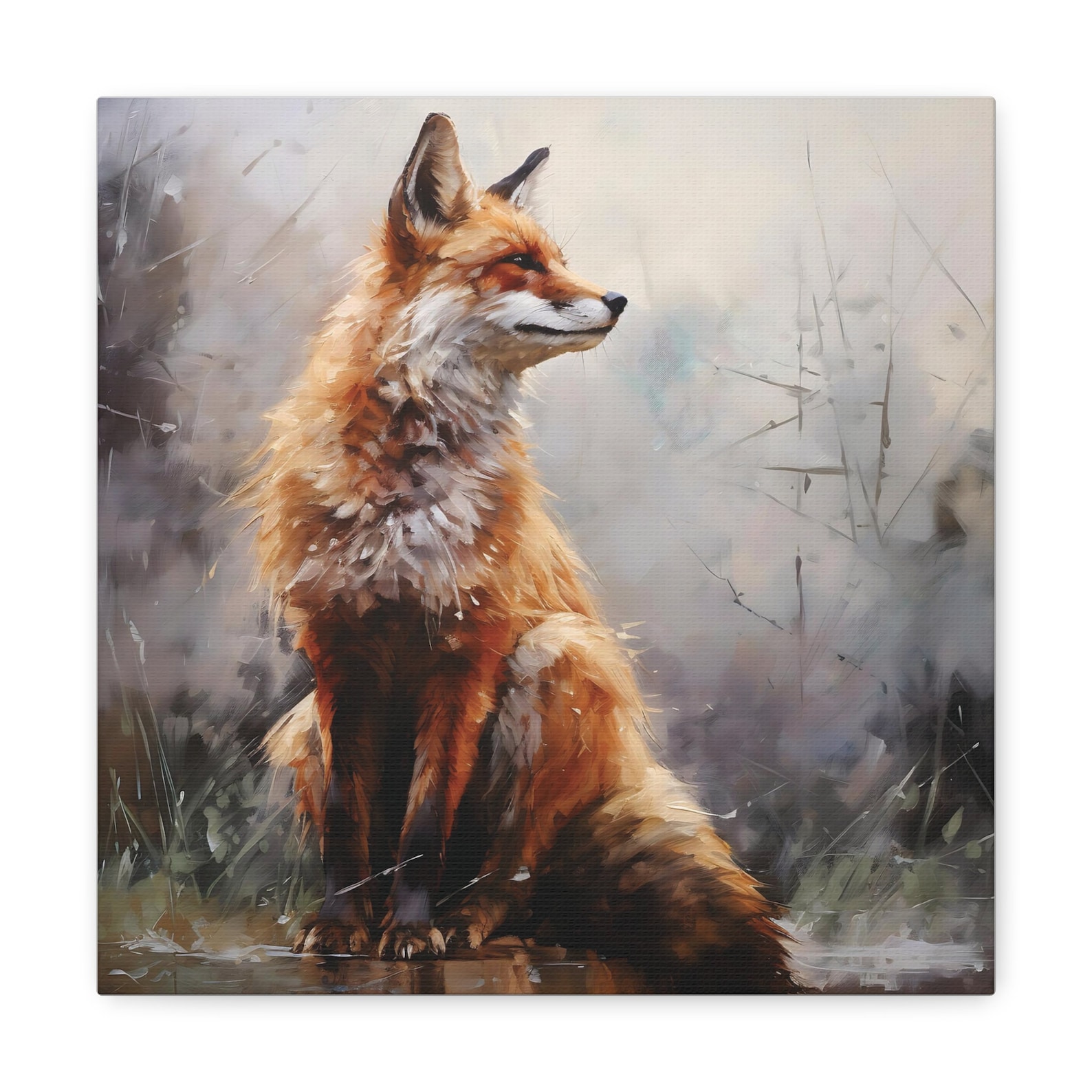 Red Fox Spirit Animal Canvas Art - Rustic Woodland Nursery Decor ...