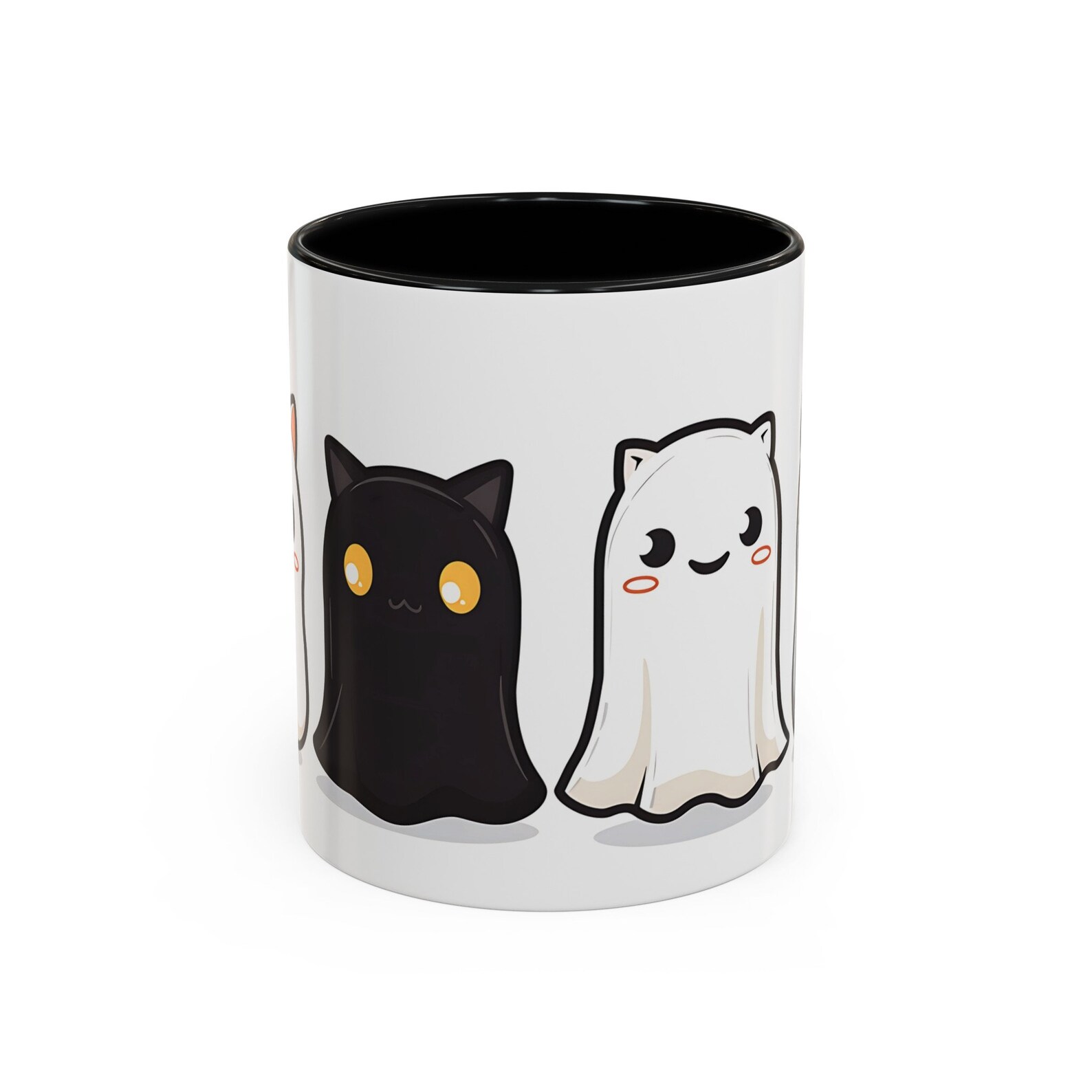 Ghost Cat Mug - Ghost Pattern Mug - Spooky Mug - Cute Halloween Mug ...