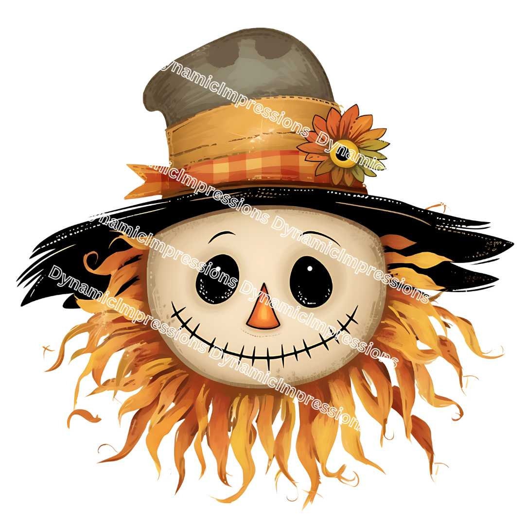Whimsical Scarecrow Face SVG Clipart Autumn Fall Harvest Graphics ...