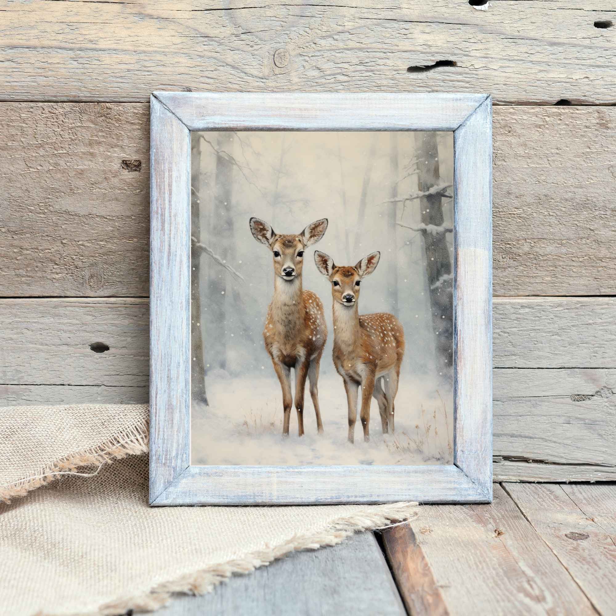 Enchanting Winter Fawn Nursery Wall Decor - Rustic Farmhouse Wall Art ...