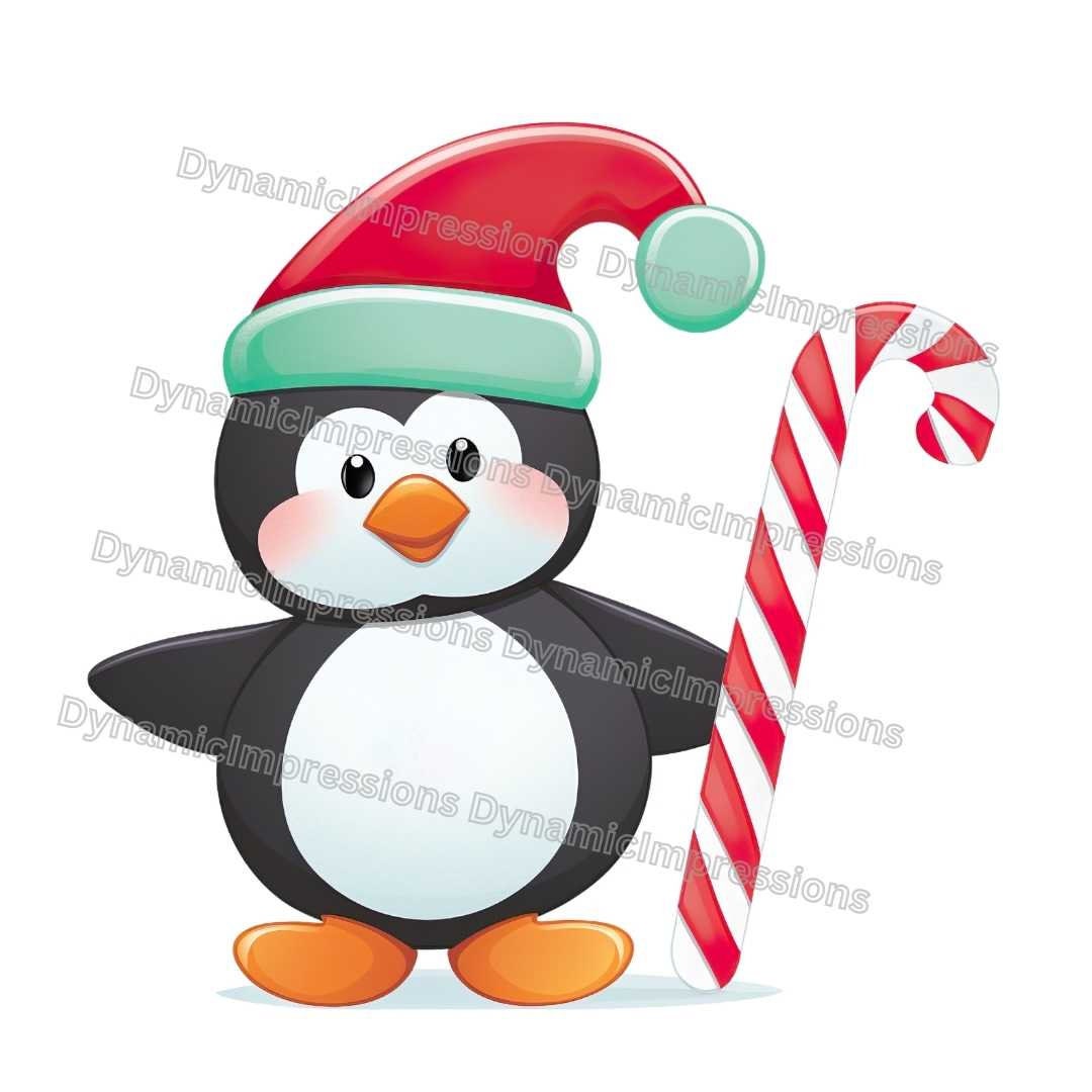 Winter Christmas Penguin Clip Art | Holiday Greeting Cards, Clothing ...