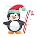Winter Christmas Penguin Clip Art Holiday Greeting Cards, Clothing ...