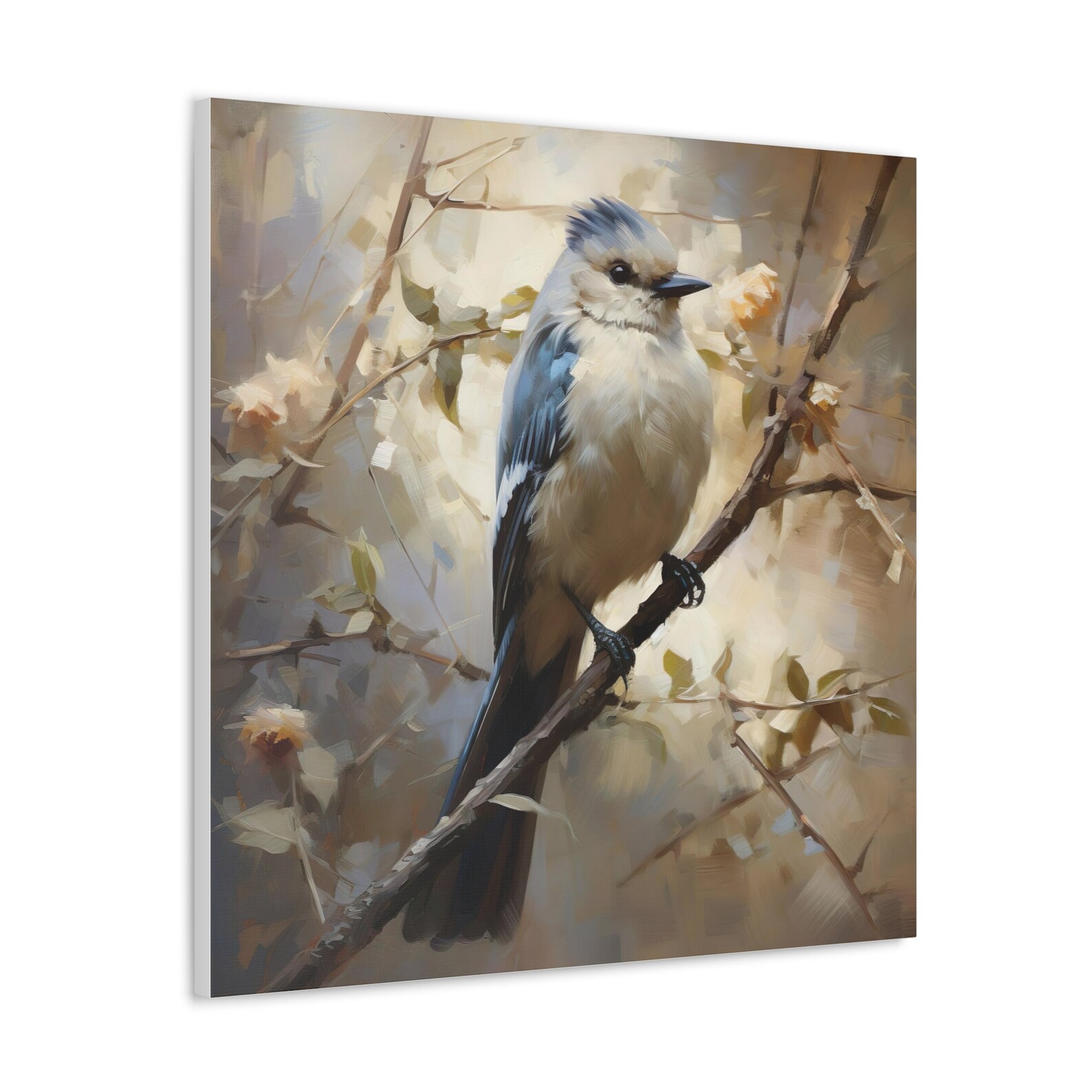 Titmouse Bird Painting Tufted Titmouse Oil Painting Bird Art Nature ...