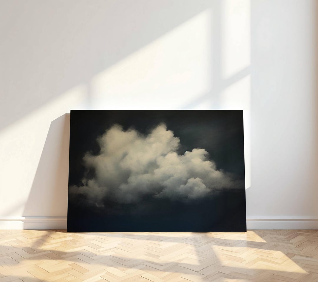 Dark Sky Abstract Cloud Painting on Gallery-wrapped Canvas ...