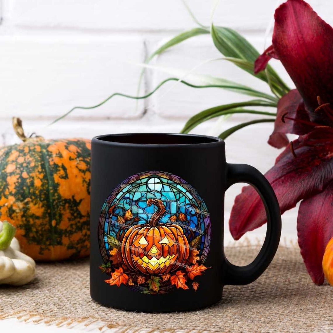 Stained Glass Pumpkin Fall Clip Art Transparent Background - Etsy
