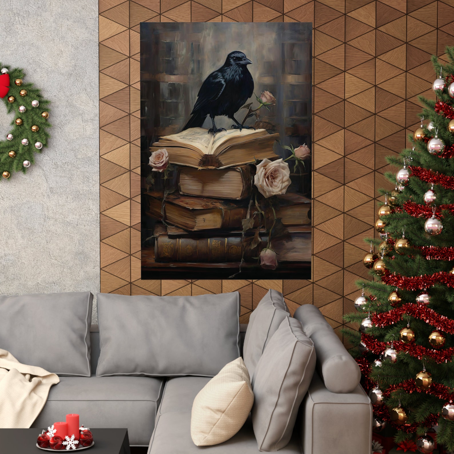 Raven's Literary Retreat - Raven and Roses Artwork - Vintage Victorian ...