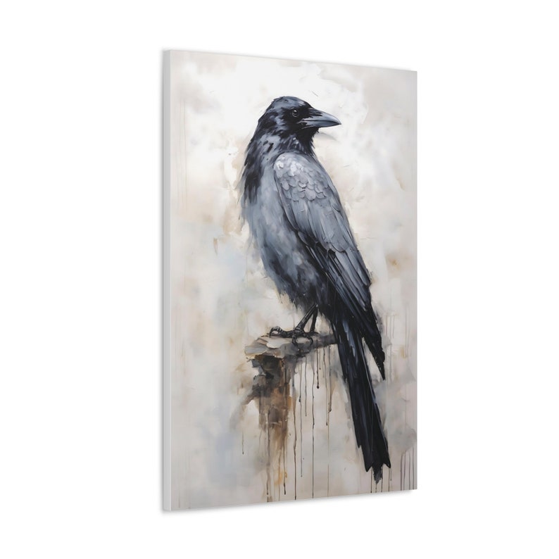Enchanted Raven's Gaze - Bird Lovers' Decor - Abstract Oil Painting ...