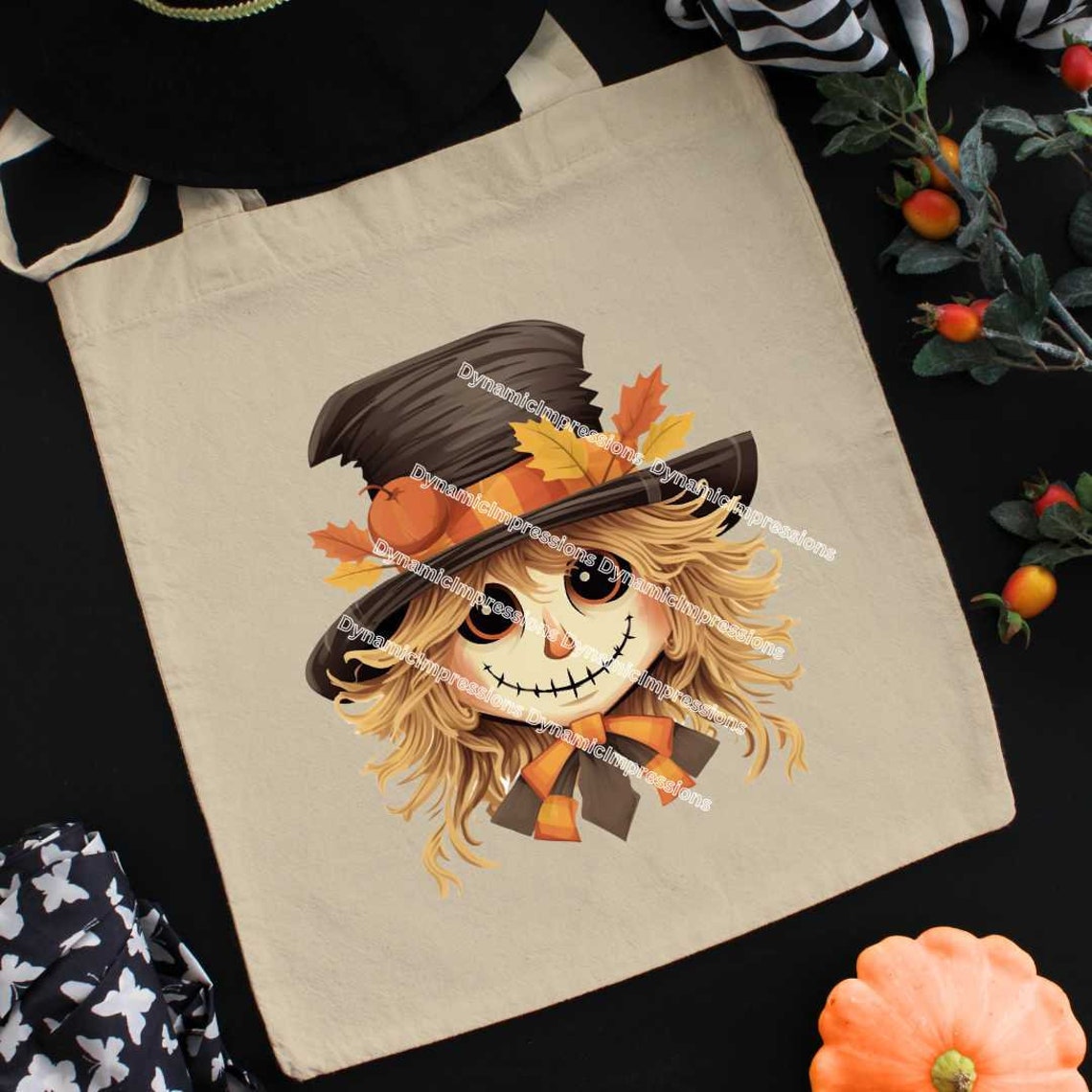 Whimsical Fall Scarecrow Face SVG Clipart | Autumn Harvest Graphics ...