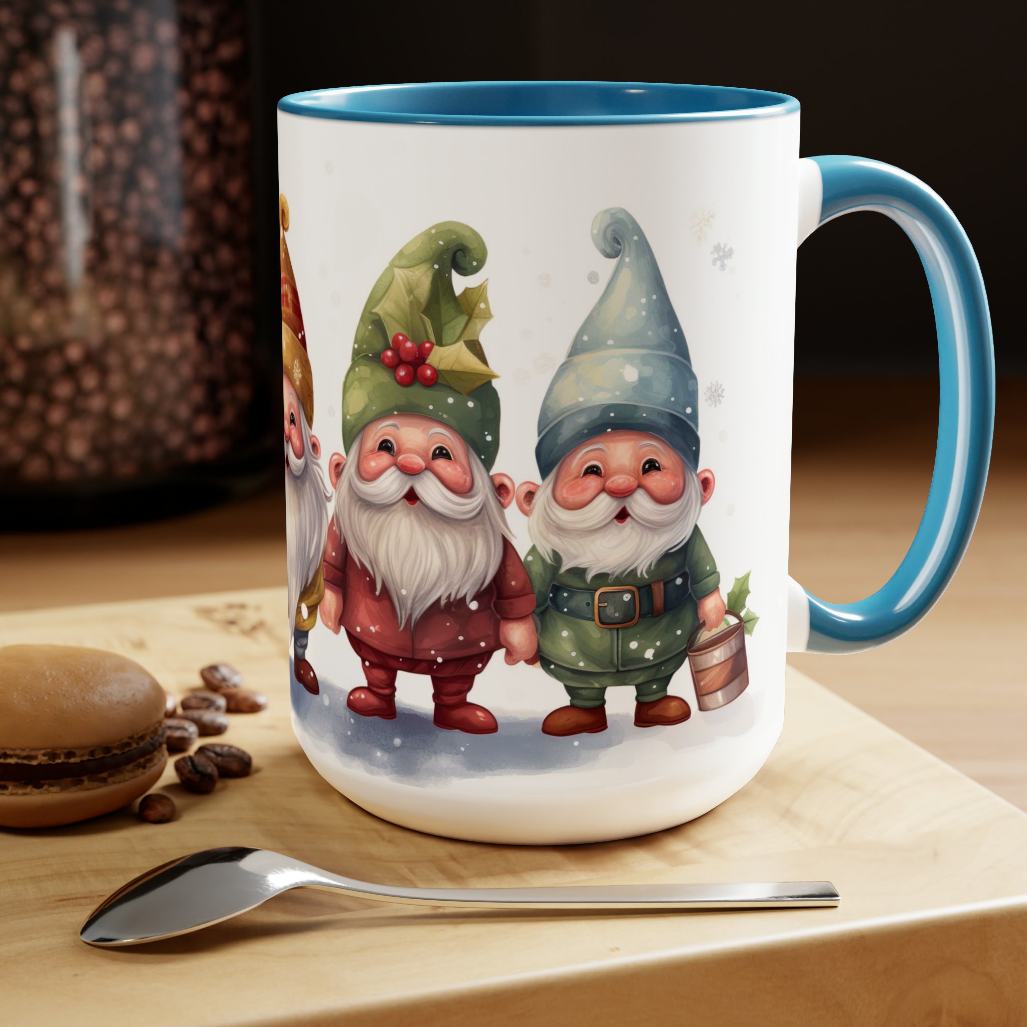 Enchanted Gnomes Christmas Coffee Mug - Festive Holiday Drinkware ...