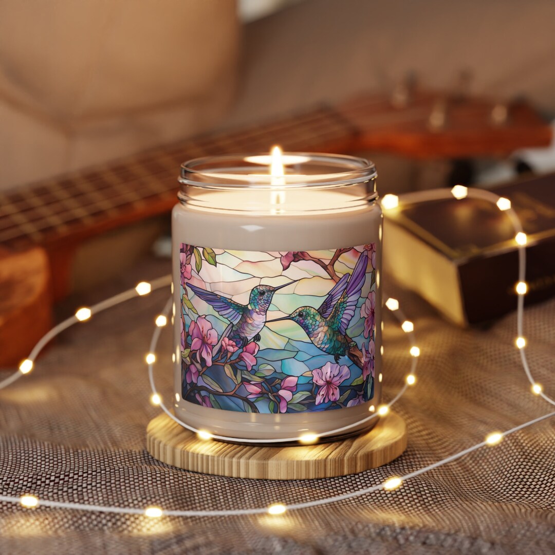 Enchanting Aromas - Floral Hummingbird Stained-glass 9 Oz Soy Wax ...