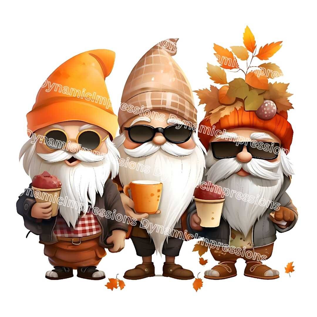 Funny Fall Autumn Gnomes Festive Holiday Clipart Instant Download Svg ...